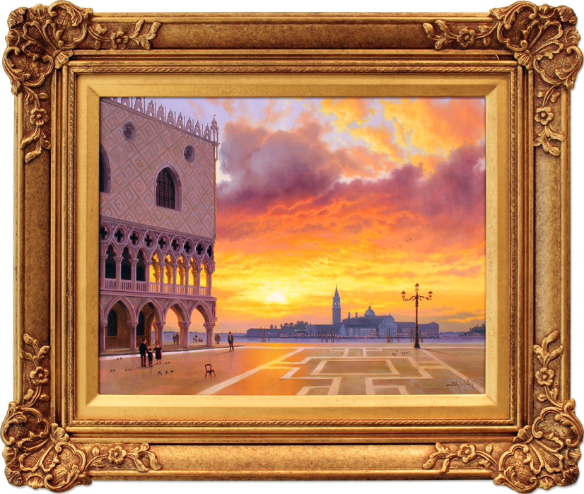 Daniel Van Der Putten | Original oil painting on panel, Sun Setting on ...