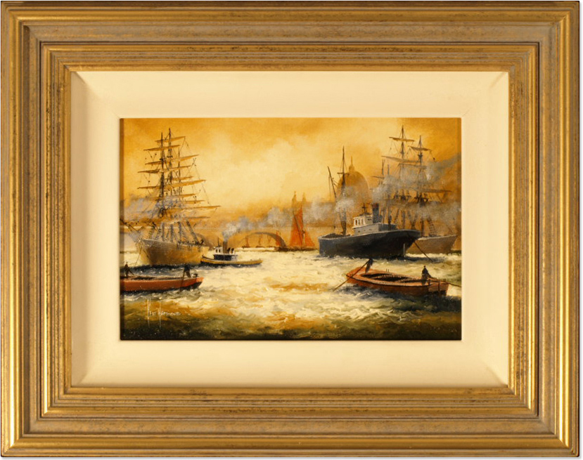 Ken Hammond | Original oil painting on canvas, Thames River Scene, Art ...