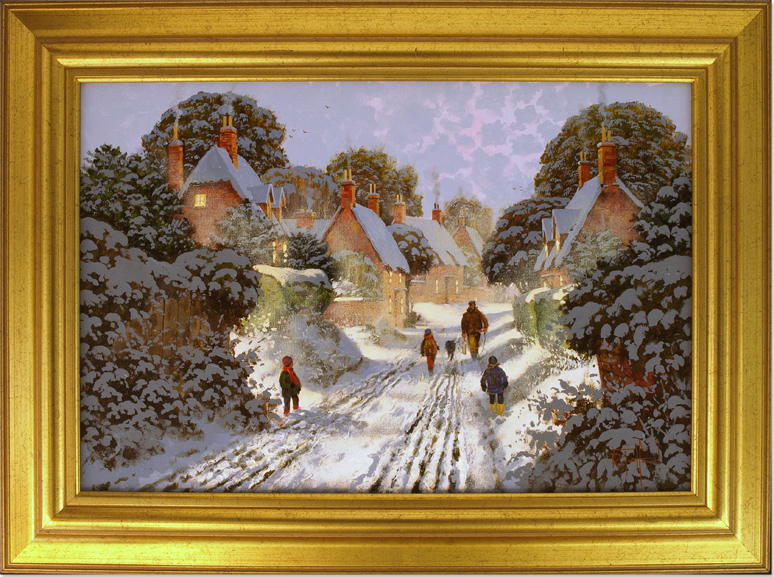 Richard Telford | Original oil painting on canvas, Village Scene, Art ...