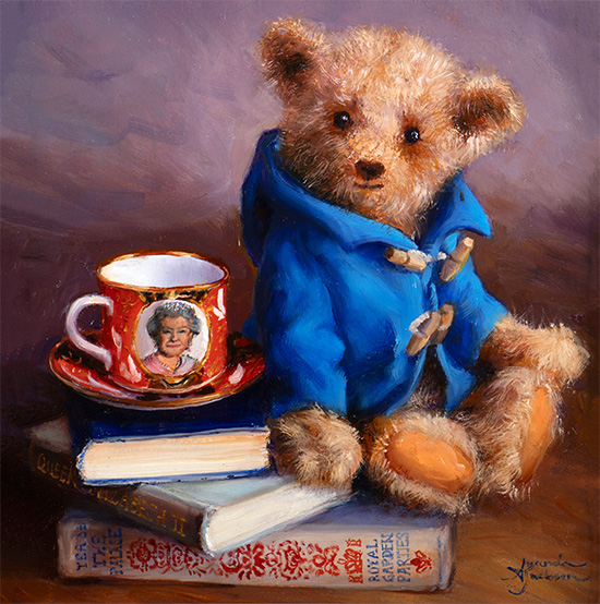 Amanda Jackson | Original oil painting on panel, Tea with the Queen ...