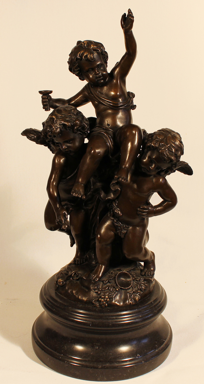 Bronze Statue | Bronze, Three Cherubs, with marble base, Art to buy ...
