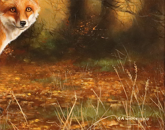 Carl Whitfield | Original oil painting on panel, Fox in Autumn, Art to ...