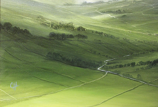 Clare Haley | Original oil painting on panel, Green Valley Fields, Art ...