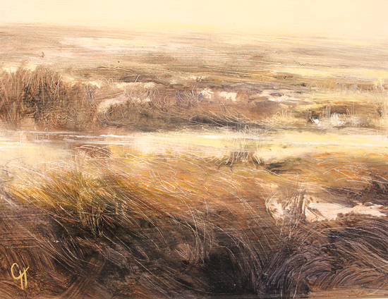 Clare Haley | Original oil painting on panel, Marshlands in the ...