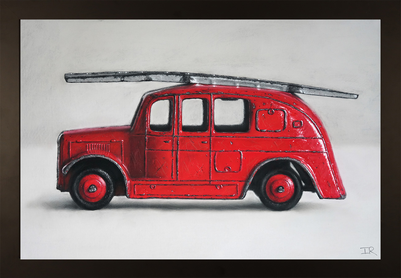 Ian Rawling | Pastel, Little Red Fire Engine, Art to buy online (Ref ...