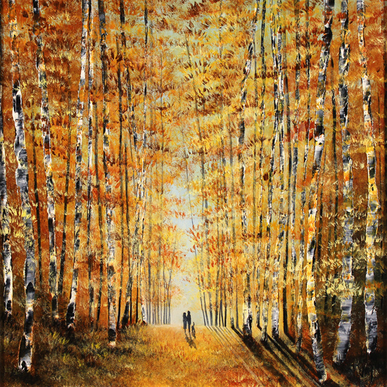 Jay Nottingham | Original oil painting on panel, Autumn Stroll, Art to ...