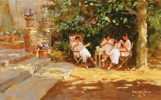 John Haskins | Original oil painting on panel, Ladies to Lunch, Art to ...