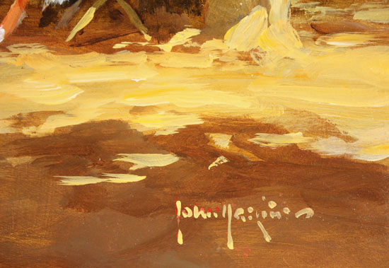 John Haskins | Original oil painting on panel, Ladies to Lunch, Art to ...