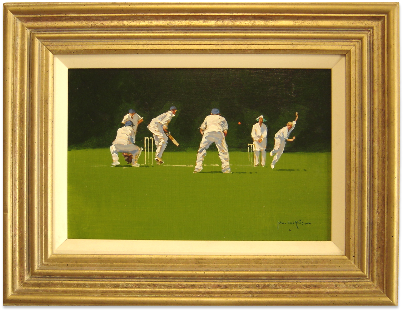 John Haskins | Original oil painting on panel, Cricket, Art to buy ...