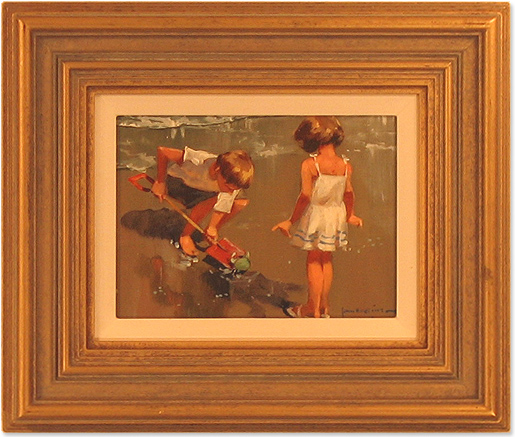 John Haskins | Original oil painting on panel, Shell Seekers, Art to ...