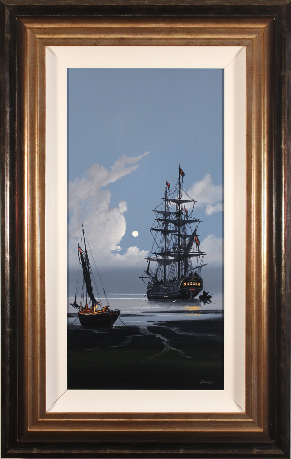 Les Spence | Original oil painting on canvas, Moored off the East ...