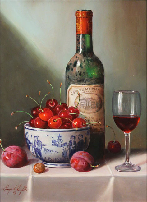 Raymond Campbell | Original oil painting on panel, Notes of Cherry and ...
