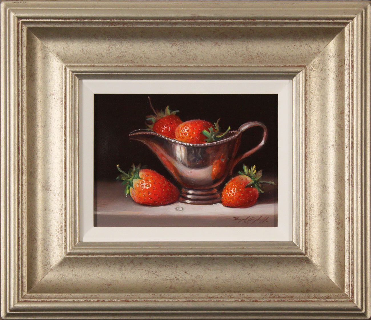 Raymond Campbell | Original oil painting on panel, Strawberries and ...