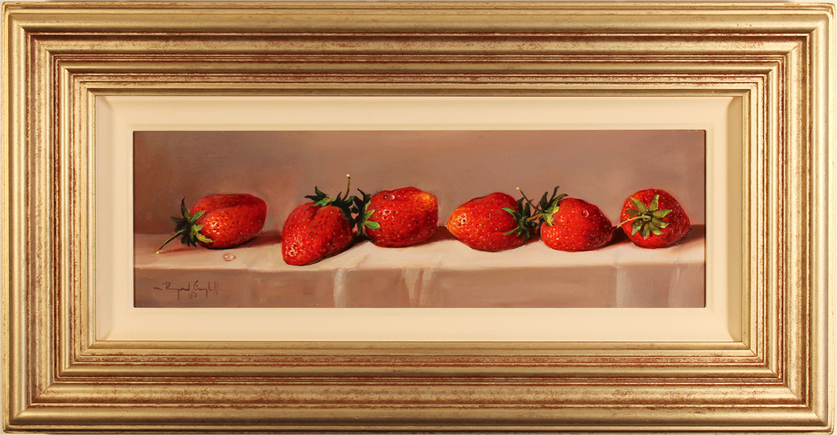 Raymond Campbell | Original oil painting on panel, Strawberries, Still ...