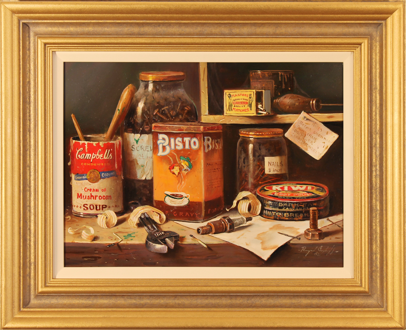 Raymond Campbell | Original oil painting on panel, The Workshop, Art to ...