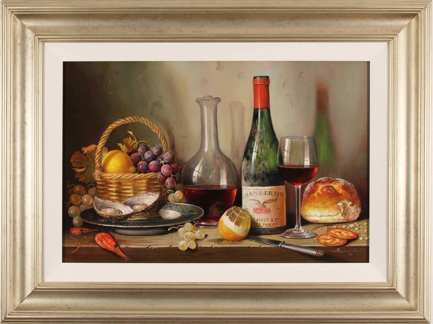 Raymond Campbell | Original oil painting on panel, Chambertin 1962, Art ...