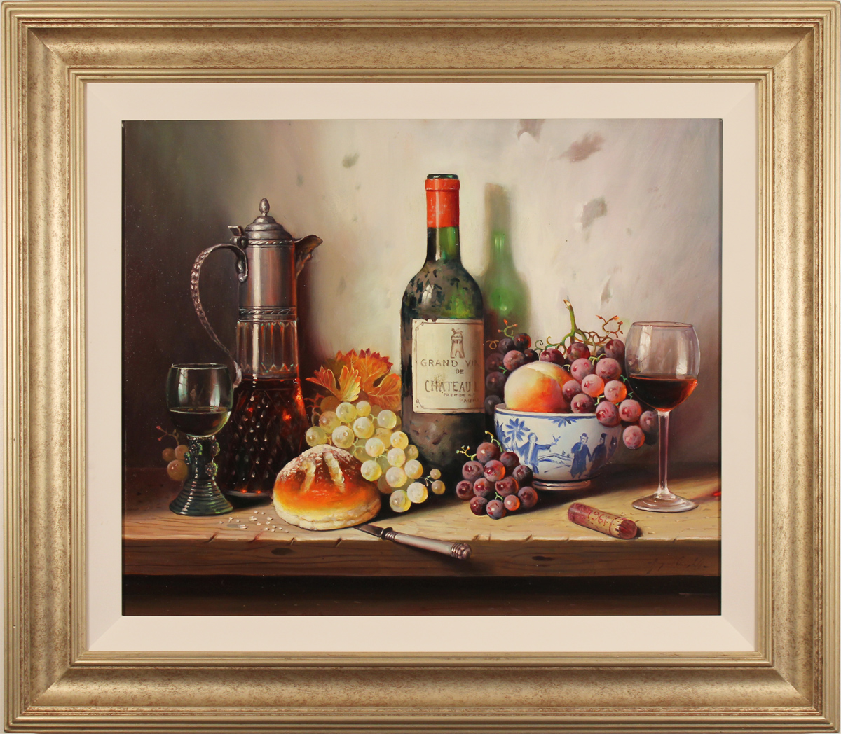 Raymond Campbell | Original oil painting on panel, Chateau Latour 1945 ...