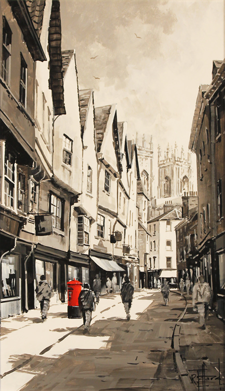 Richard Telford | Original oil painting on panel, Low Petergate, York ...