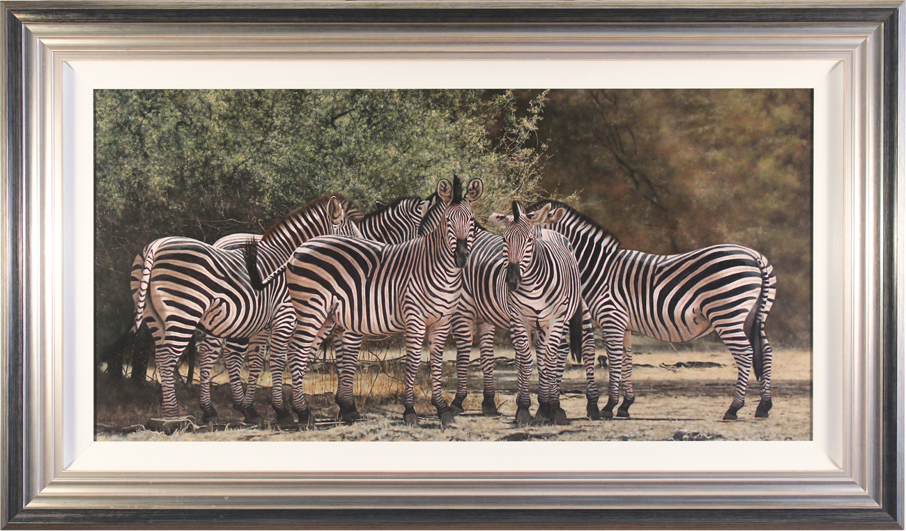 Stephen Park | Original oil painting on panel, Zebras of the Serengeti ...