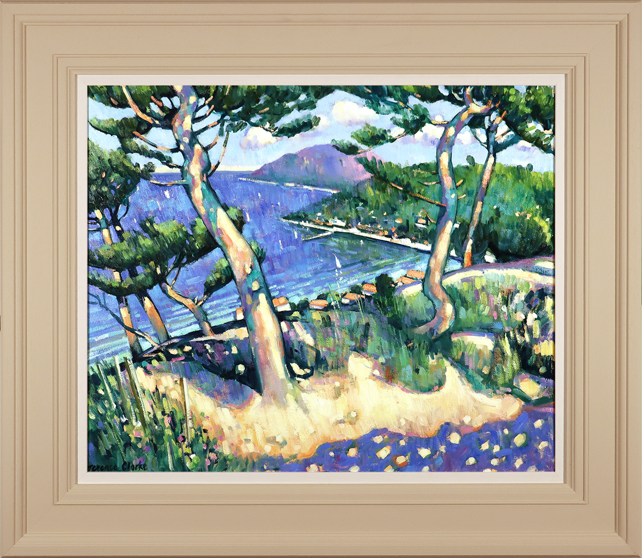 Terence Clarke | Original oil painting on canvas, Pines Above the Bay ...