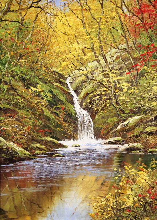 Terry Evans | Original oil painting on canvas, Janet's Foss, Yorkshire ...