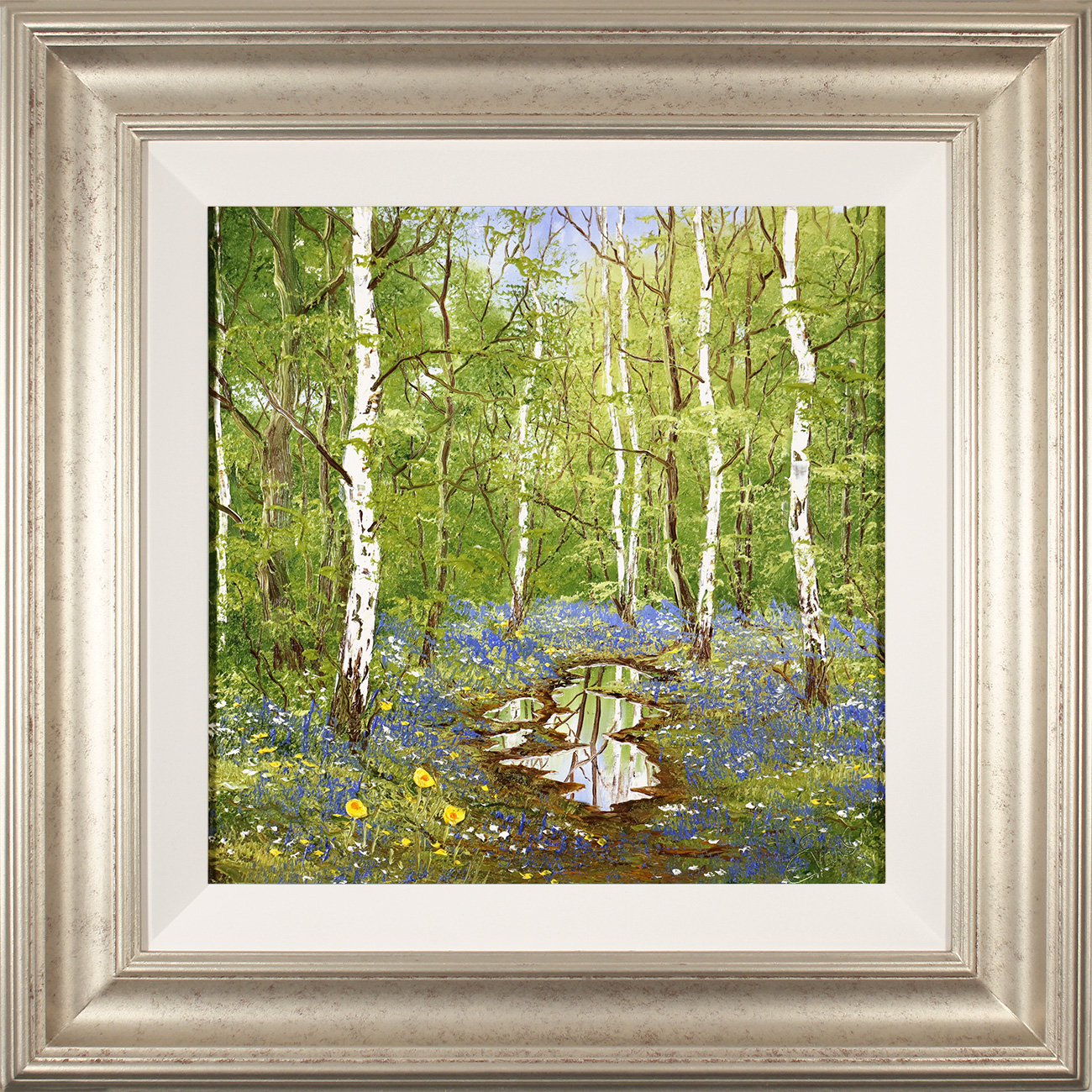 Terry Evans | Original oil painting on canvas, Bluebell and Birch, Art ...