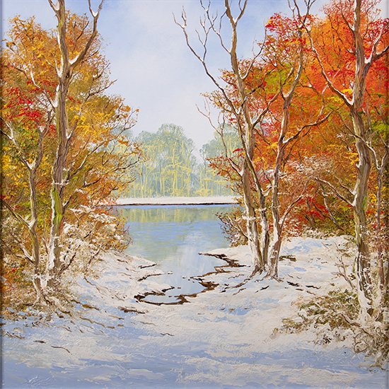 Terry Evans | Original oil painting on panel, The First Snow, Art to ...