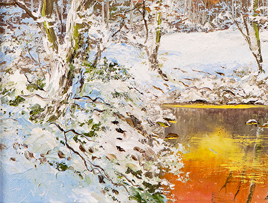 Terry Evans | Original oil painting on panel, Winter Wood, Art to buy ...