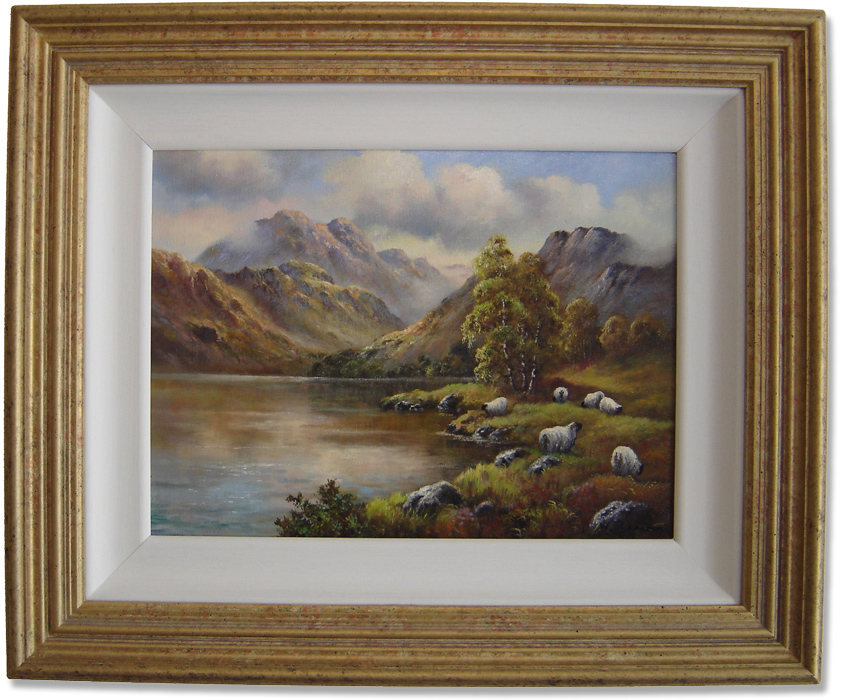 Wendy Reeves | Original oil painting on canvas, Hill Scene with Sheep ...